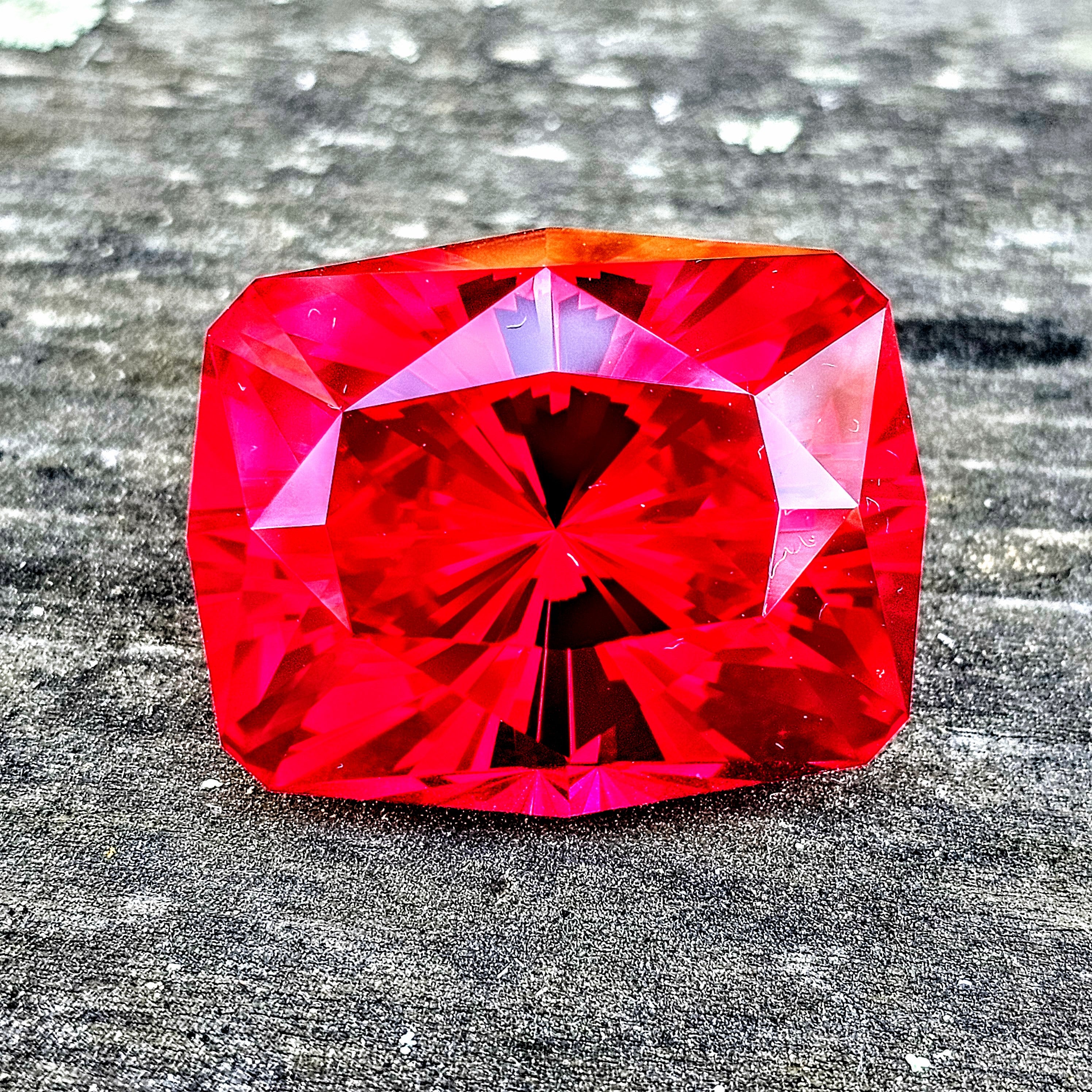 Fire Red Kyropoulos Ruby, House Of Sylas Long Cushion Cut, 141.50 Cara ...