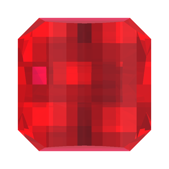 Custom Pigeon Blood Red Lab Ruby Pixel Square Gem